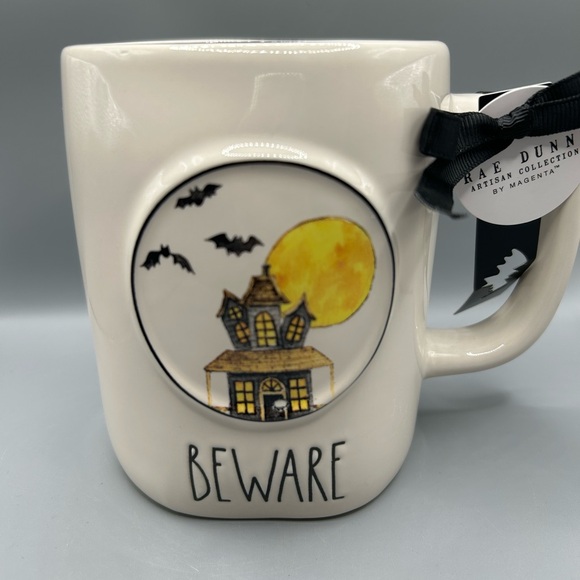 Rae Dunn | Dining | Rae Dunn Halloween Beware Double Sided Haunted ...